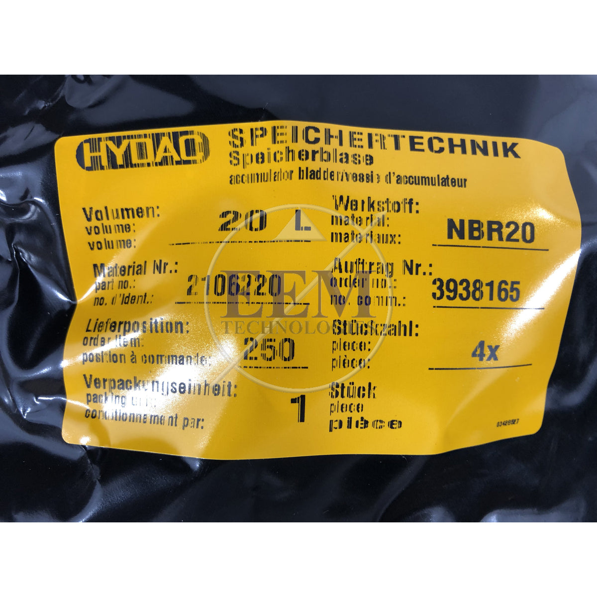 HYDAC REPAIR KIT SB210/330/400-20 NBR (22mm) – EEM eShop